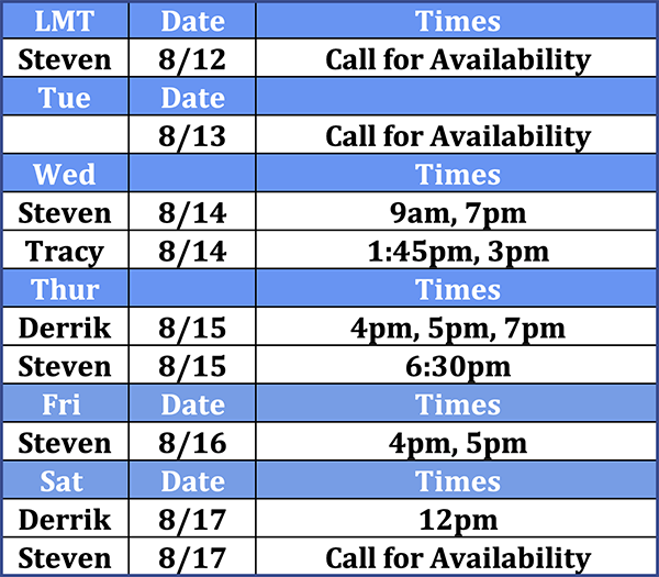 Scheduling | vancouvermassagecenter.com